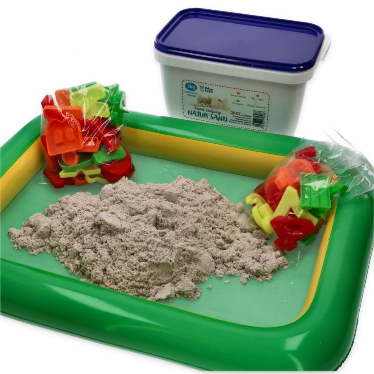 Kinetic sand 3 kg with inflatable sandbox and molds - banaby.ie