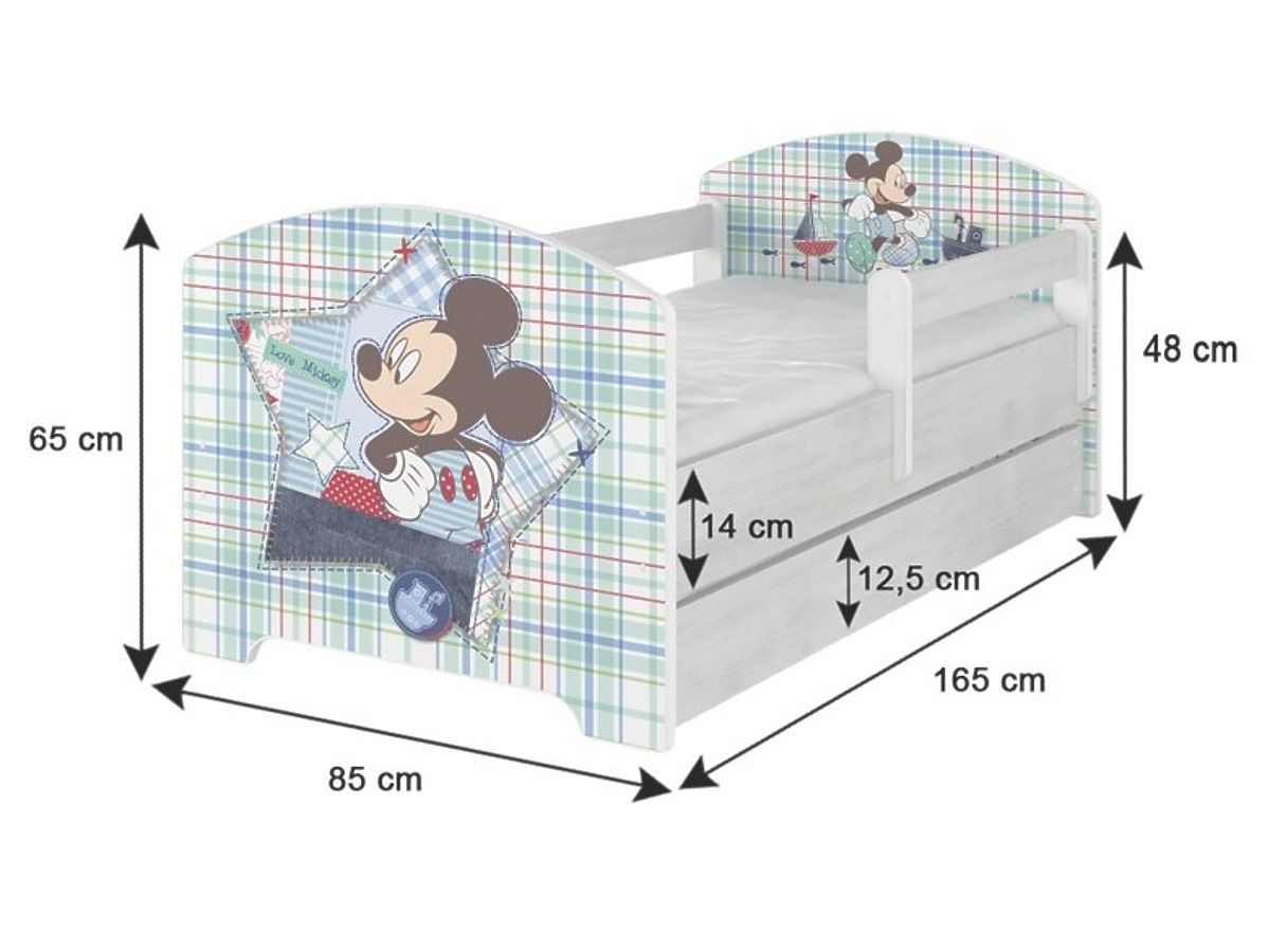 Baby bed se behind the gate - Mickey Mouse - decor norwegian pine ...