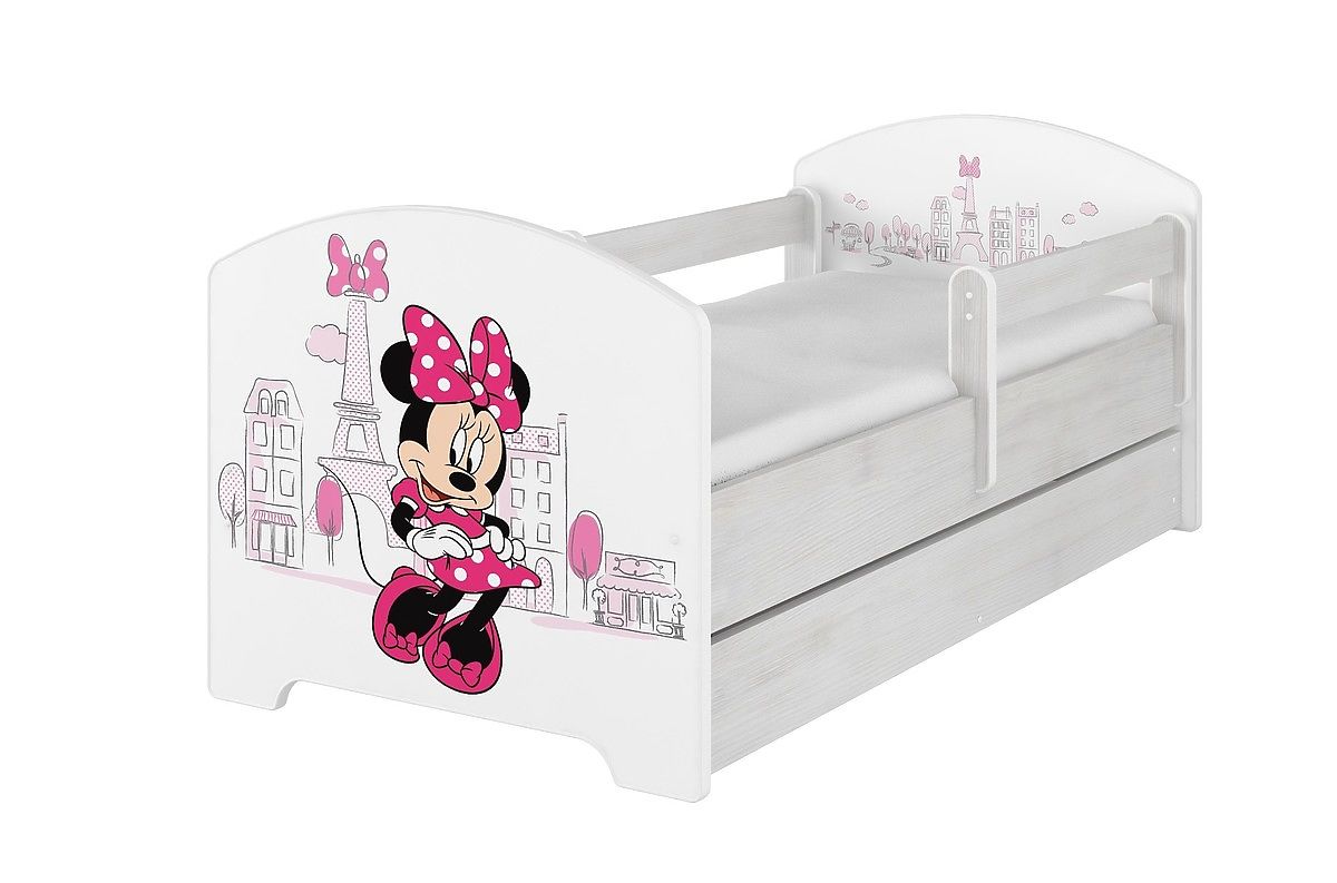 Baby cot with barrier - Minnie Mouse in Paris - white - banaby.ie