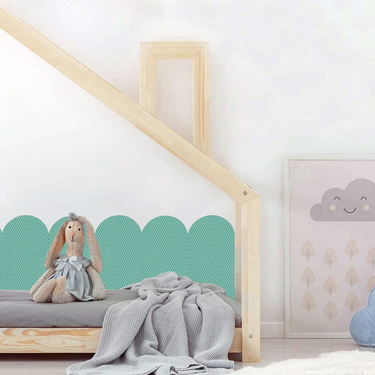 Foam wall protection - Pastel green panels - banaby.ie