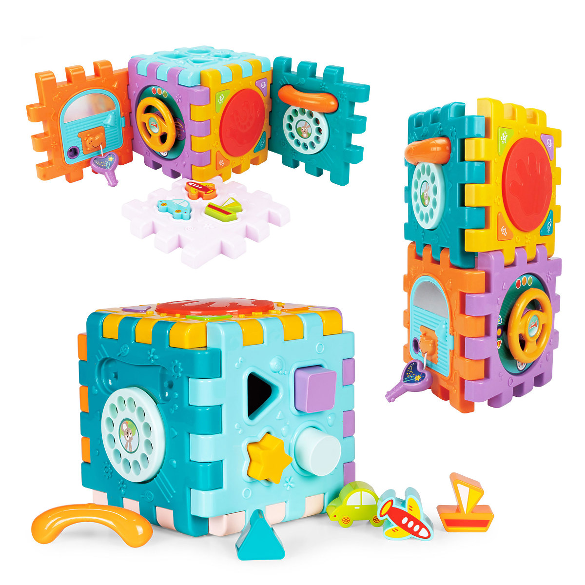 Interactive Educational Cube with Sorting and Sounds 6-in-1 - banaby.ie