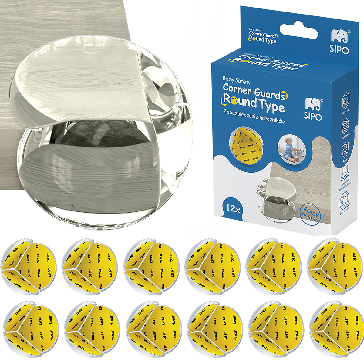 SIPO Set of round corner protectors - 12 pcs - banaby.ie