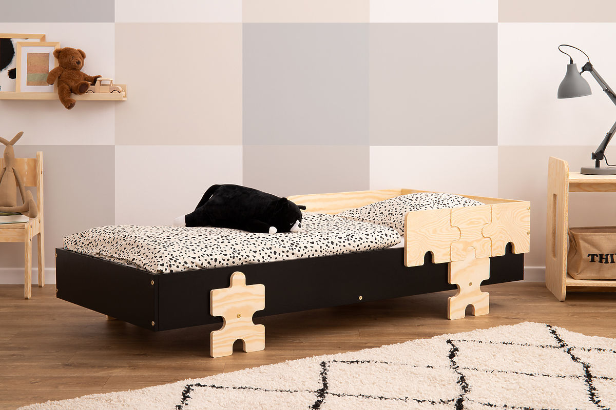 Universal Bed Puzzle with Barrier - Black - banaby.ie