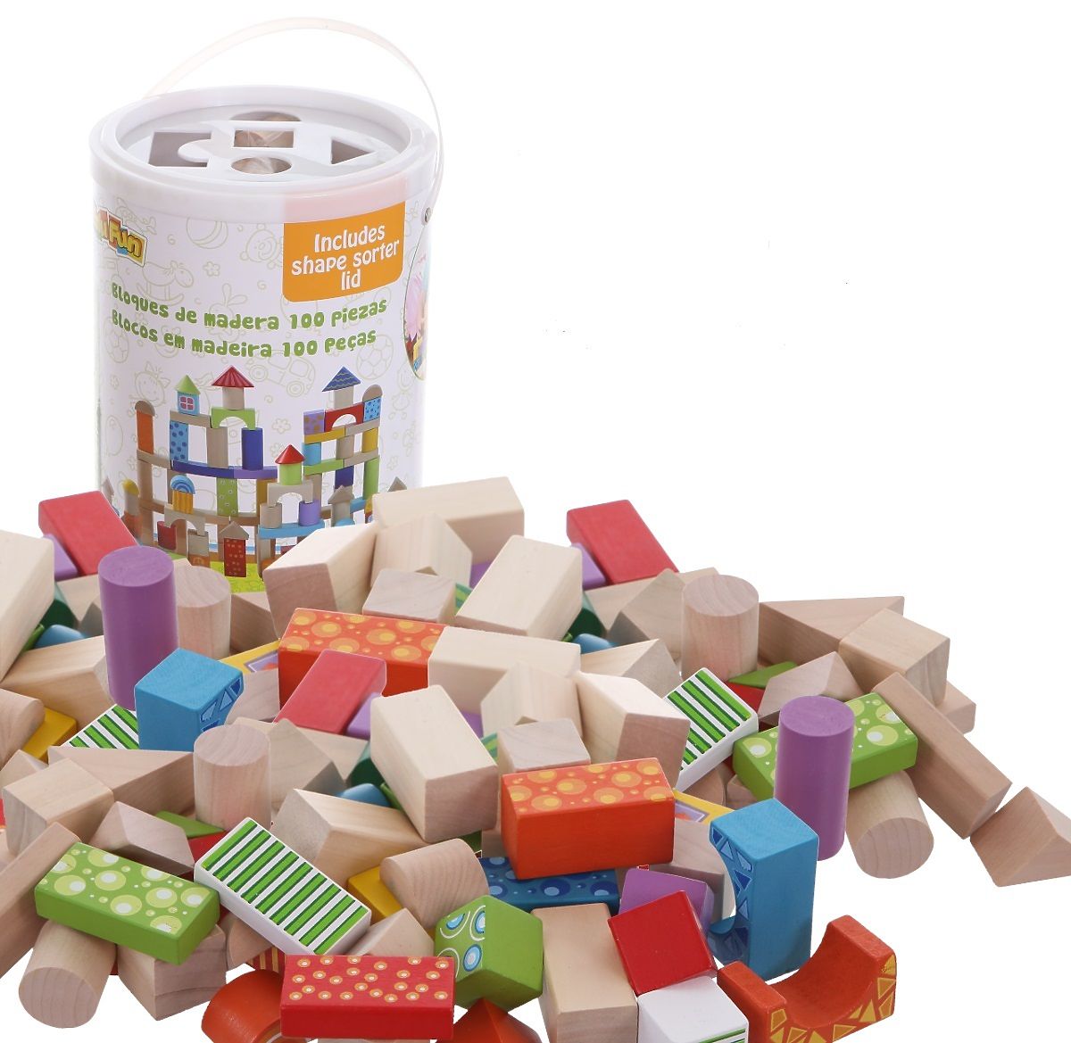 Wooden building blocks 100 pieces - banaby.ie