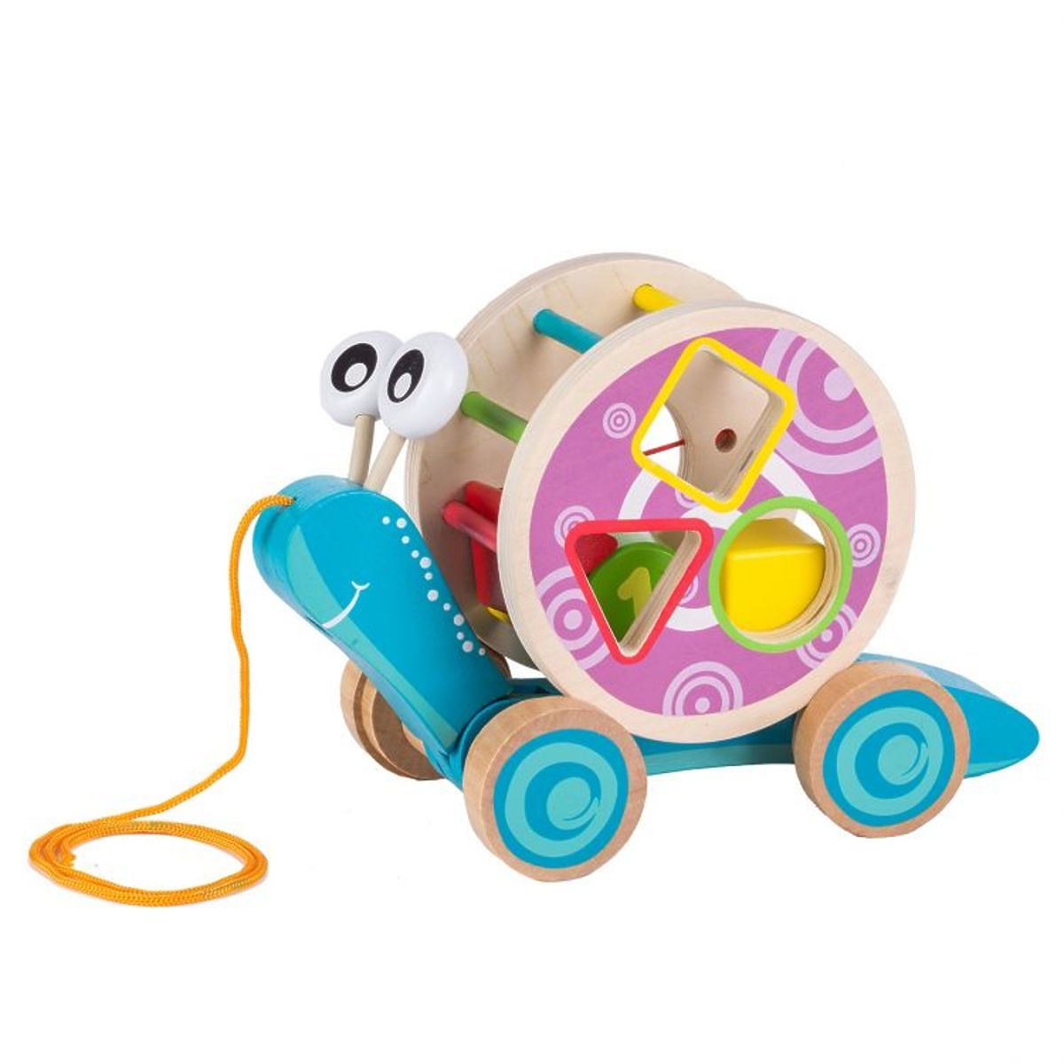 Wooden pull-along snail - banaby.ie