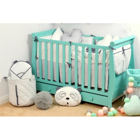 Misha Baby Cot - Mint Green - banaby.ie