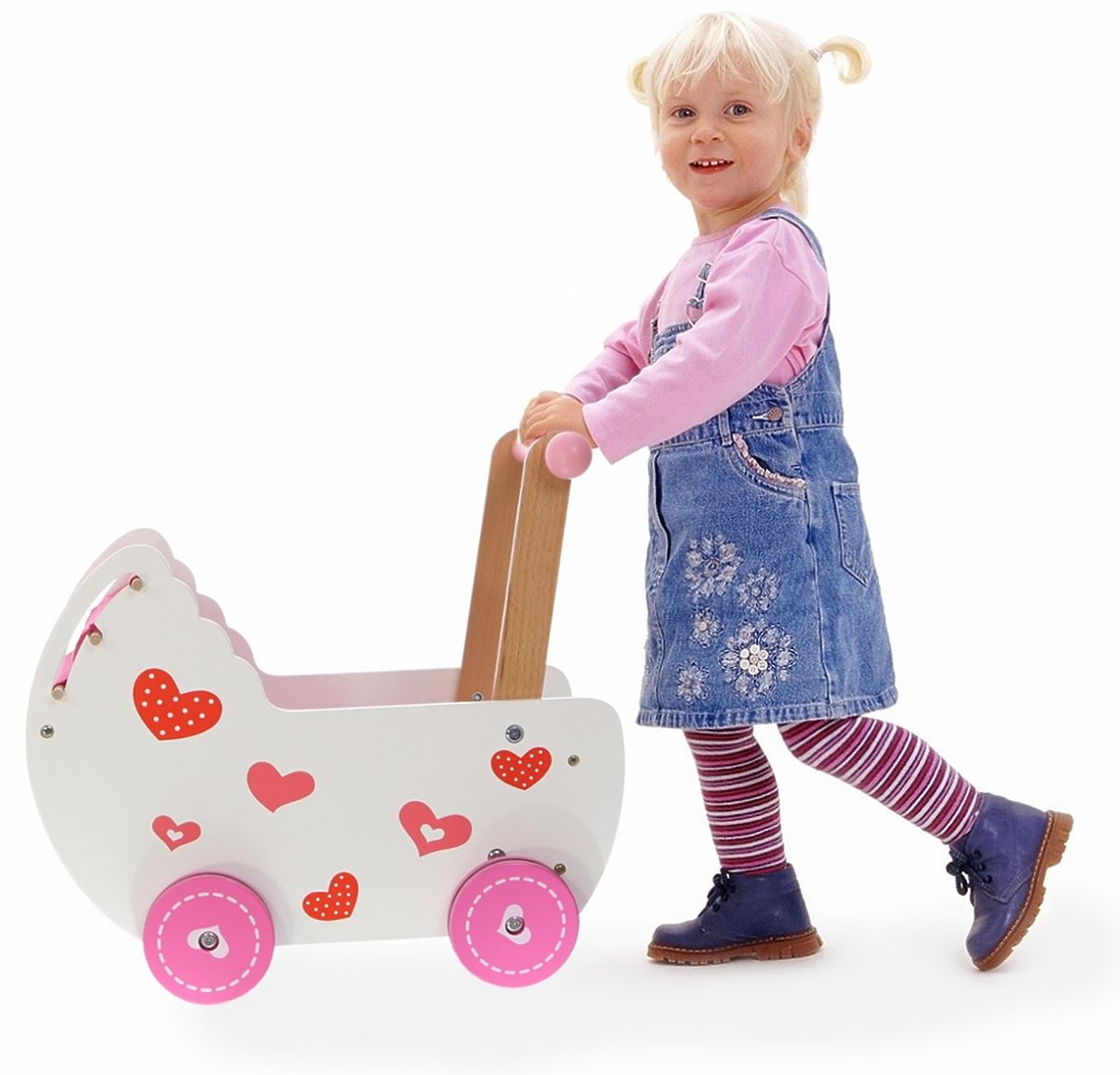 Wooden Dolls' Pram - banaby.ie