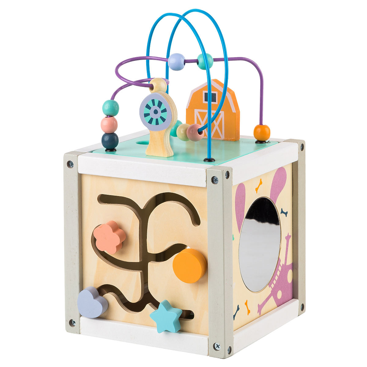 Wooden educational cube with a house - banaby.ie