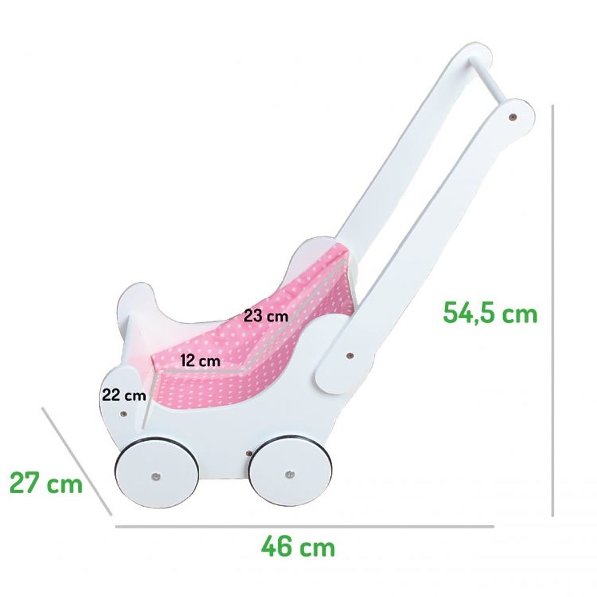 Wooden stroller for dolls - walker - banaby.ie